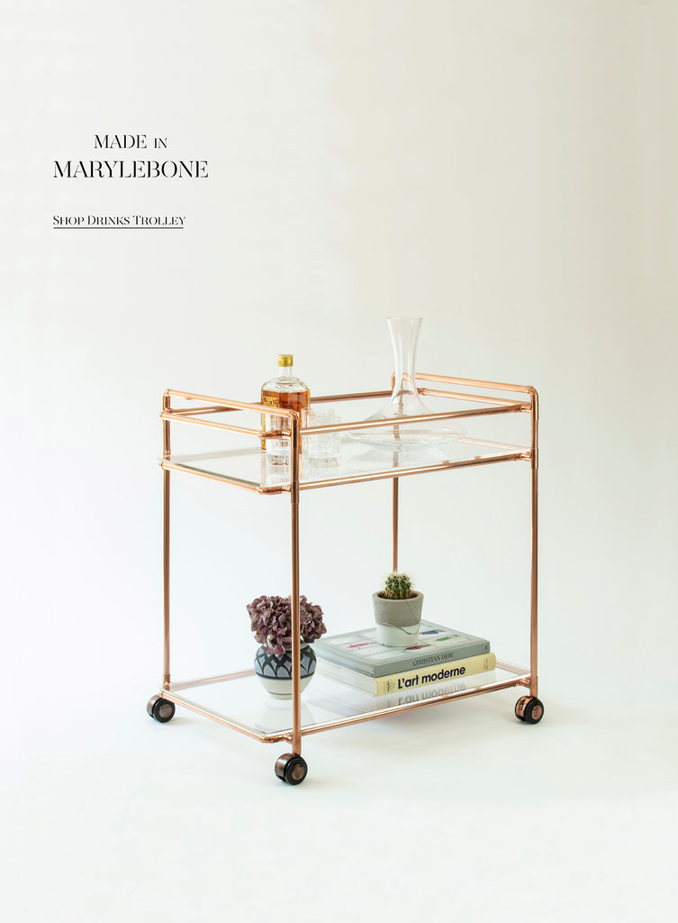 Clive: Handmade Bar Cart Trolley In Copper – Made in Marylebone.Shop